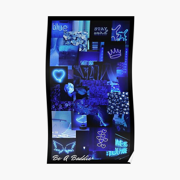 "Aesthetic Blue Collage" Poster by ViviChill | Redbubble