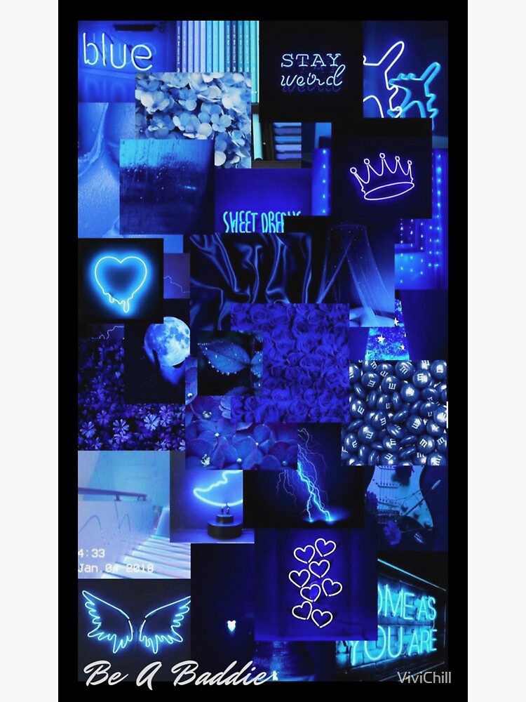 "Aesthetic Blue Collage" Sticker by ViviChill | Redbubble