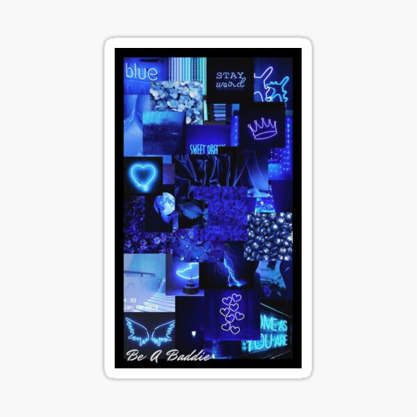 "Aesthetic Blue Collage" Sticker by ViviChill | Redbubble