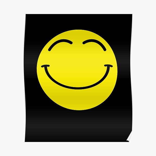 "Super Happy smiling Face Emoticon" Poster by gorillamerch | Redbubble