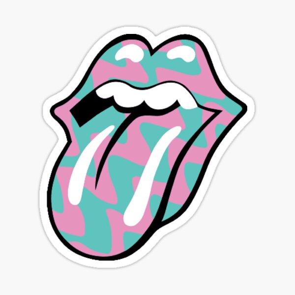 "Blue and pink pattern tongue" Sticker for Sale by pecoandpoco | Redbubble