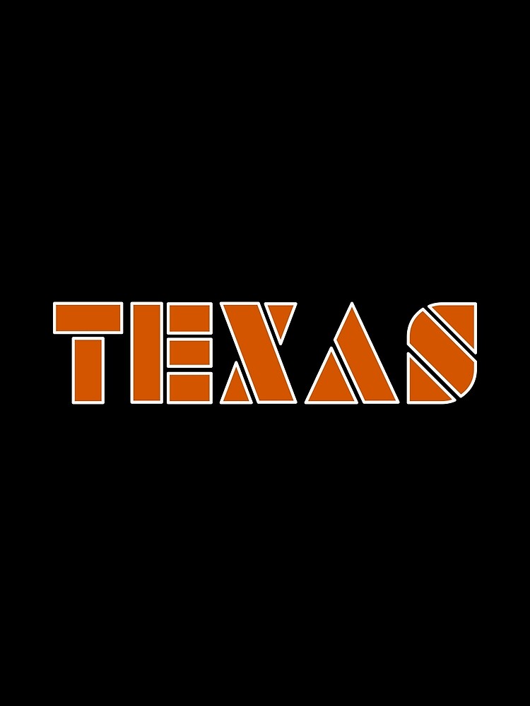 "Texas Stencil Orange / White Outline" Art Print by PEK1787 | Redbubble
