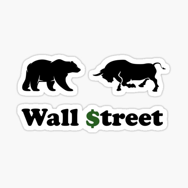 "Bulls Bears Wall Street" Sticker by DomGDesign | Redbubble