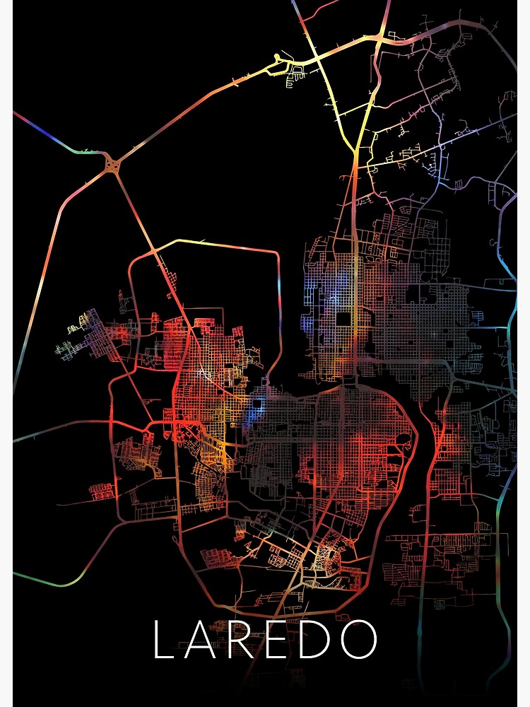 "Laredo City Street Map Dark Mode" Poster for Sale by map-lover | Redbubble