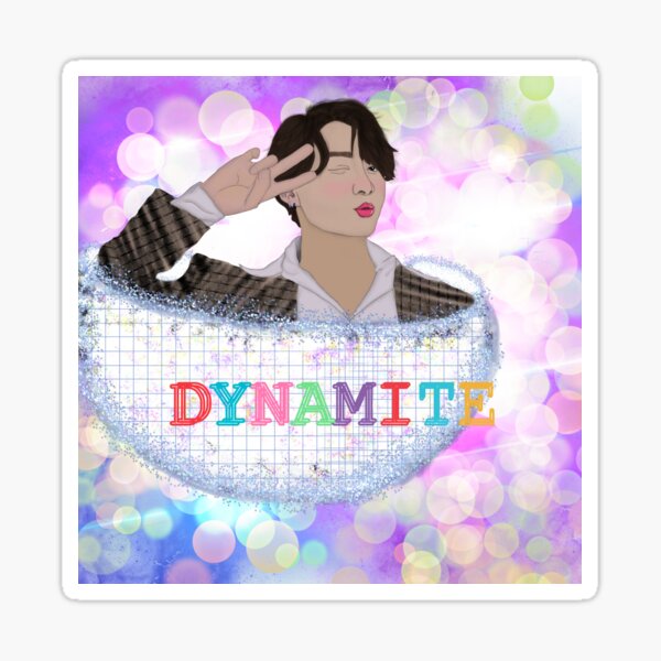 "BTS Jungkook Dynamite fan art" Sticker for Sale by priscillers | Redbubble