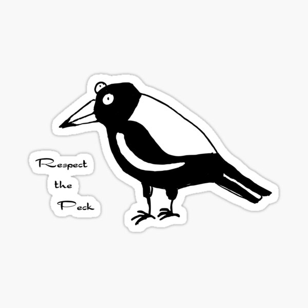 "Respect the Peck – Australian Magpie " Sticker for Sale by ...