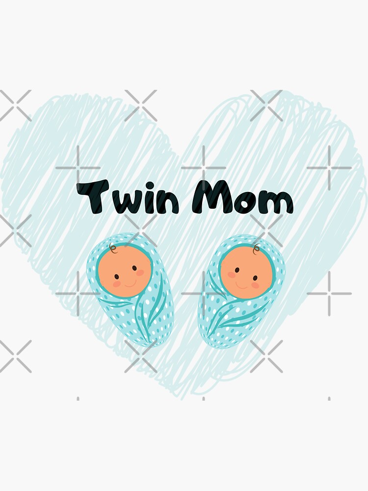 "Boy Twin Mom" Sticker by P-PurposeMom | Redbubble