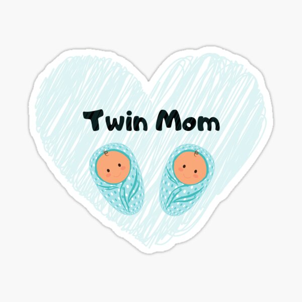 "Boy Twin Mom" Sticker by P-PurposeMom | Redbubble