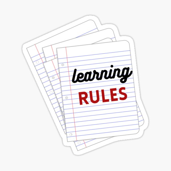 "Learning Rules " Sticker for Sale by double-S | Redbubble