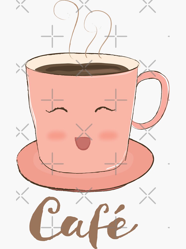 "Cute Coffee-Cafe Sticker" Sticker for Sale by NomiCreates | Redbubble