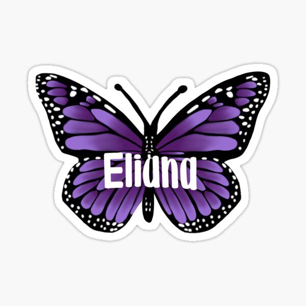 "Eliana purple butterfly " Sticker for Sale by ArtbyAnkitha | Redbubble