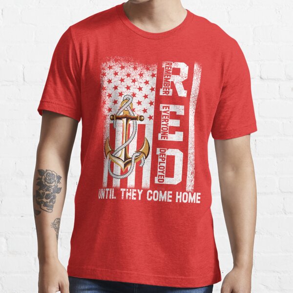 "Red Friday Military Deployed Navy Soldier US Flag Veteran" T-shirt for ...