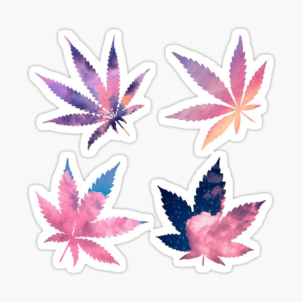 Kawaii Stoner Cute Weed 420 Rainbow Pot Leaf Sticker Car Waterproof Vinyl Decal For Laptop Water ...