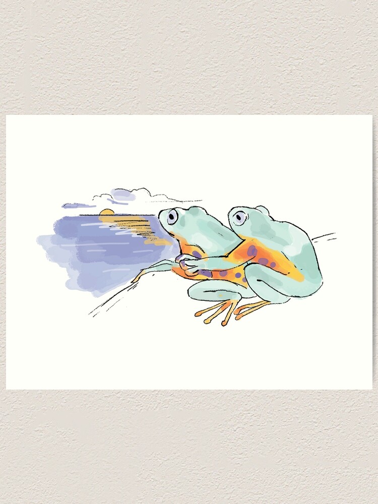 "frogs cuddling" Art Print by Rawrbees | Redbubble