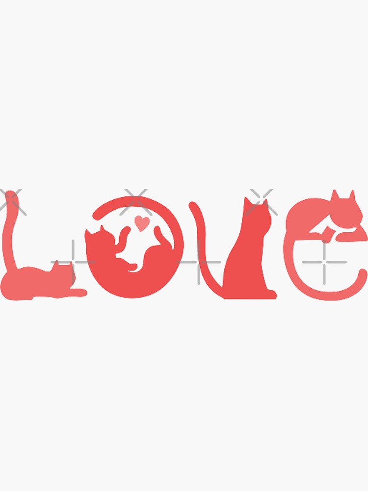 "Love cat tItle calligraphy typography text quotes" Sticker for Sale by ...
