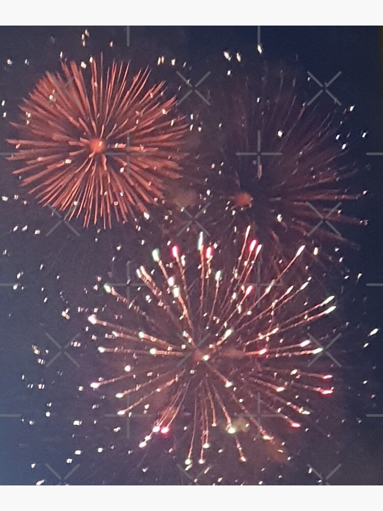 "Exploding, flower-like fireworks, close up - pinks, sparkles, dark sky ...