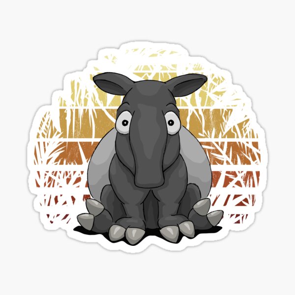 "Retro Sunset l Chubby Jungle King Tapir" Sticker for Sale by ...