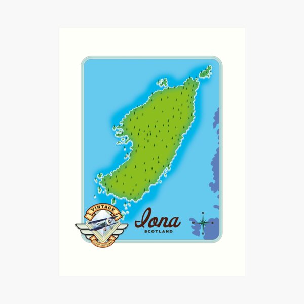 "Iona scotland map " Art Print by vectorwebstore | Redbubble