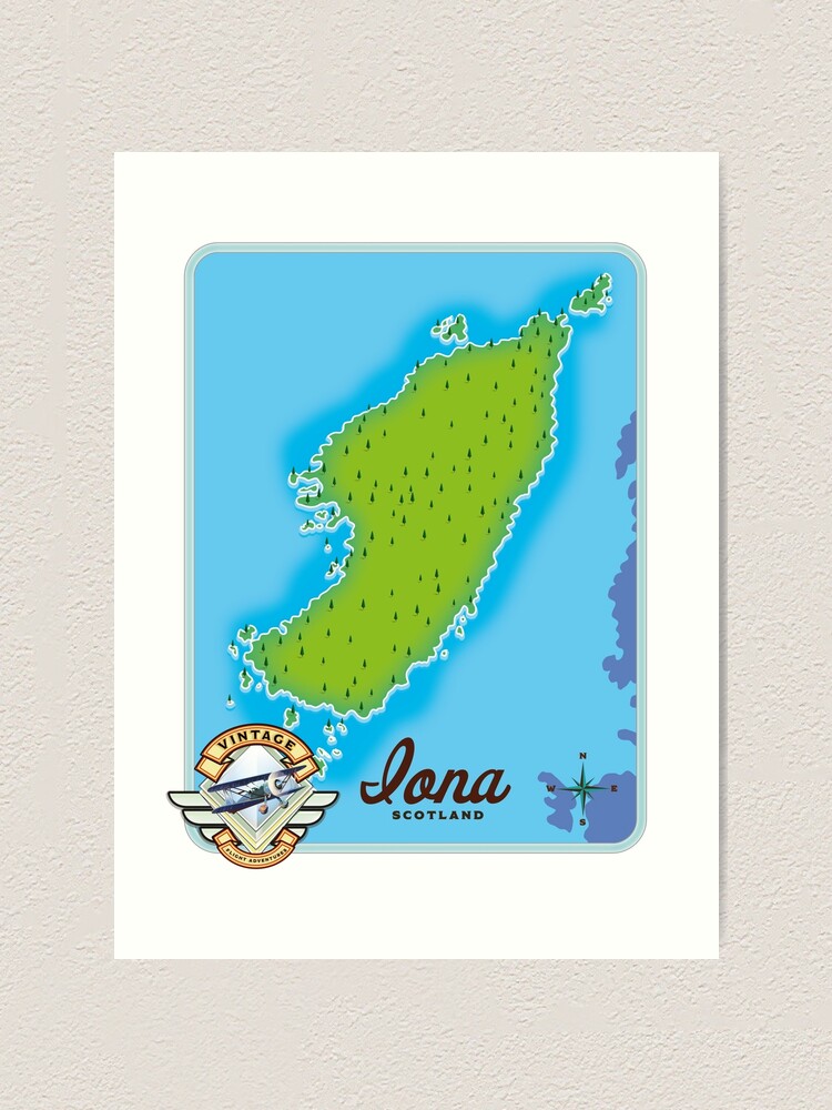 "Iona scotland map " Art Print by vectorwebstore | Redbubble