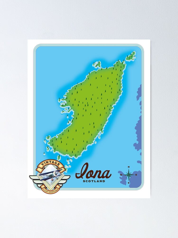 "Iona scotland map " Poster for Sale by vectorwebstore | Redbubble