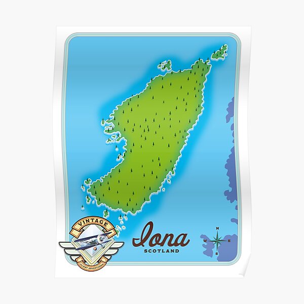 "Iona scotland map " Poster for Sale by vectorwebstore | Redbubble