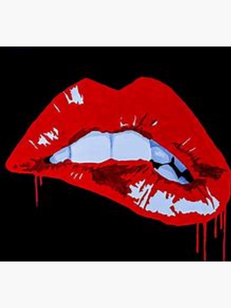 "Red Lip Drip" Poster by TheHalfStitch | Redbubble