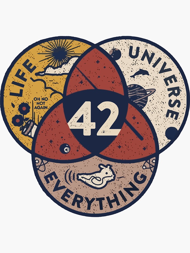 "The Answer To Life Universe Everything 42 Science" Sticker for Sale by ...