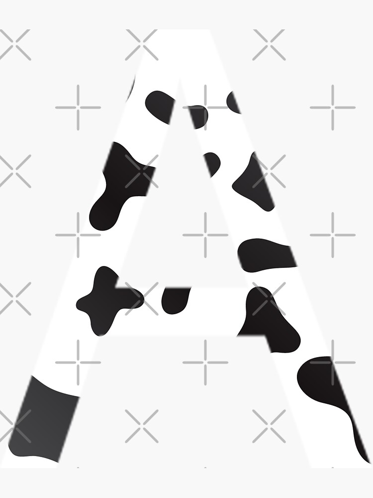 "Cow Print Alpha/A Transparent Alphabet." Sticker for Sale by ...