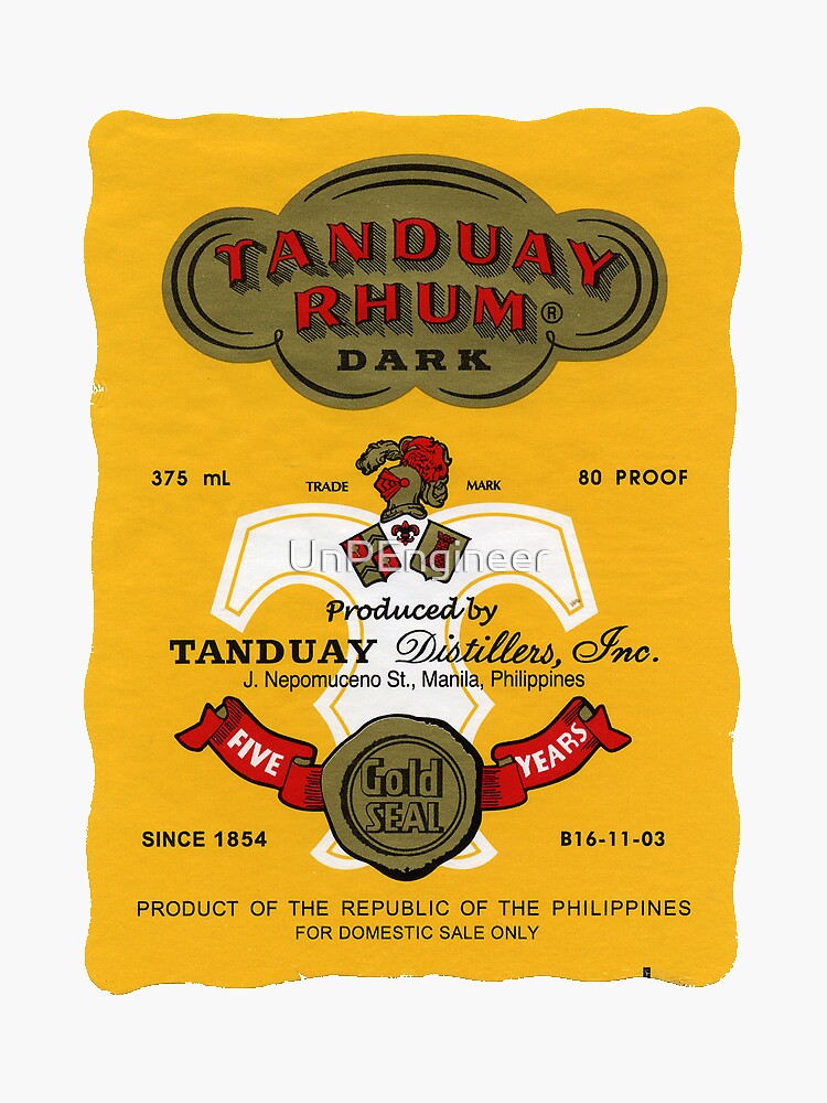 "Tanduay rhum" Sticker for Sale by UnPEngineer | Redbubble