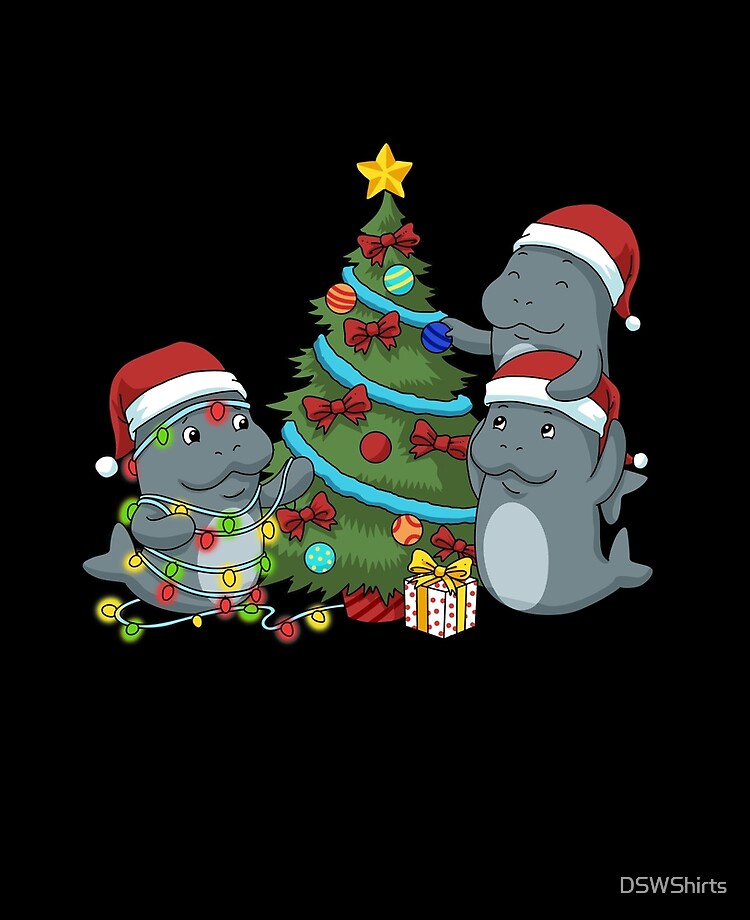 "Christmas Manatee Gift Christmas Tree Gifts Girls Manatee" iPad Case ...