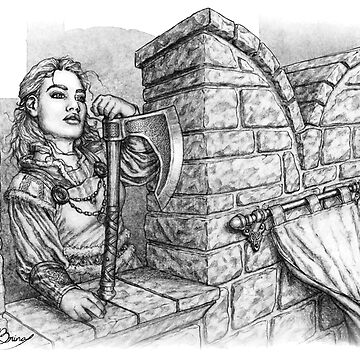 "Dwarf Lass on Battlements" Art Board Print for Sale by Brina ...