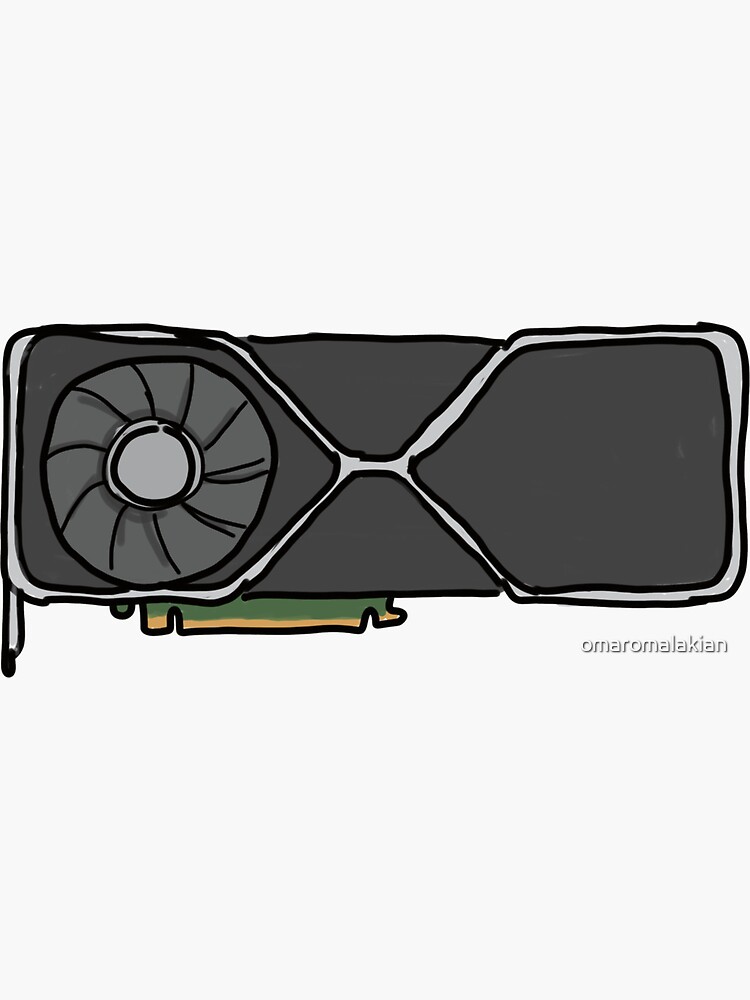 "Hand drawn 3080" Sticker for Sale by omaromalakian | Redbubble