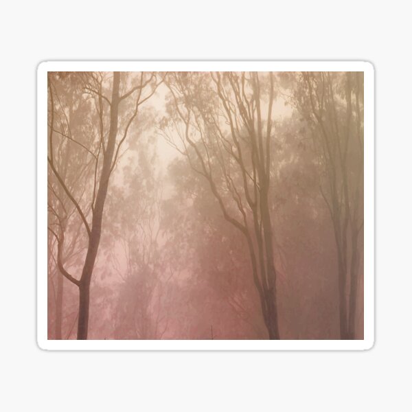 "Fall Trees and Rose Colored Fog" Sticker for Sale by PlanetPrints ...
