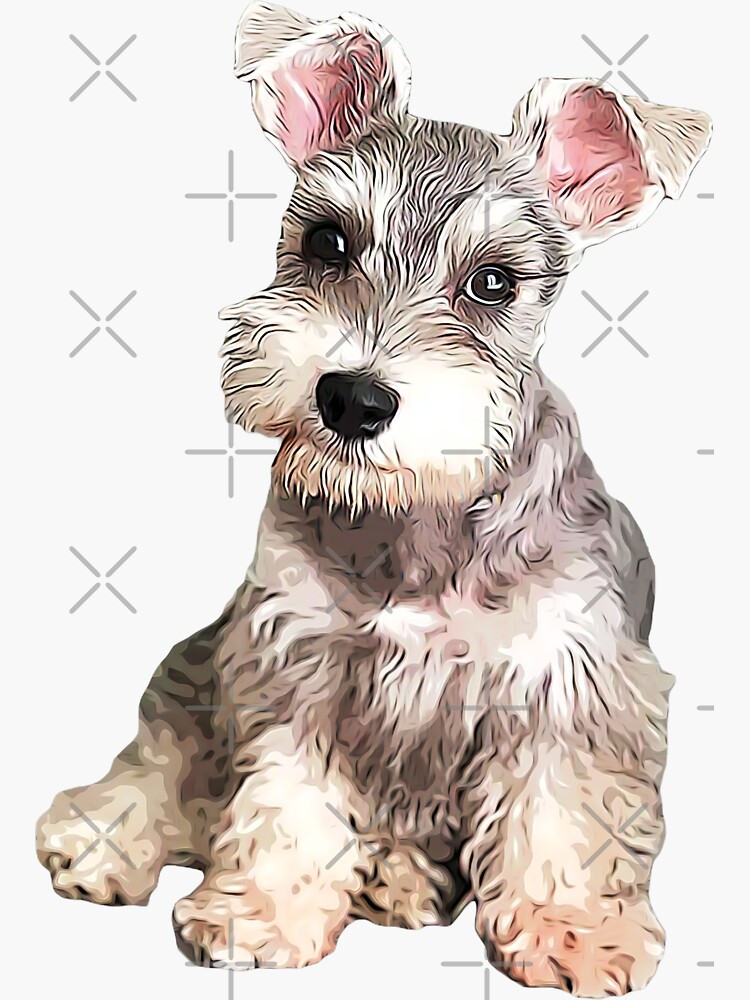 "Miniature Schnauzer" Sticker for Sale by ElegantCat | Redbubble