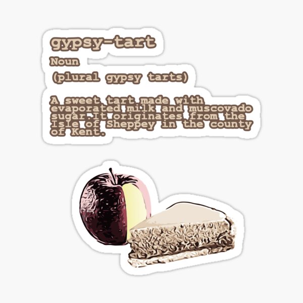 "Gypsy Tart - A Kentish Dessert" Sticker for Sale by sirglennbo | Redbubble