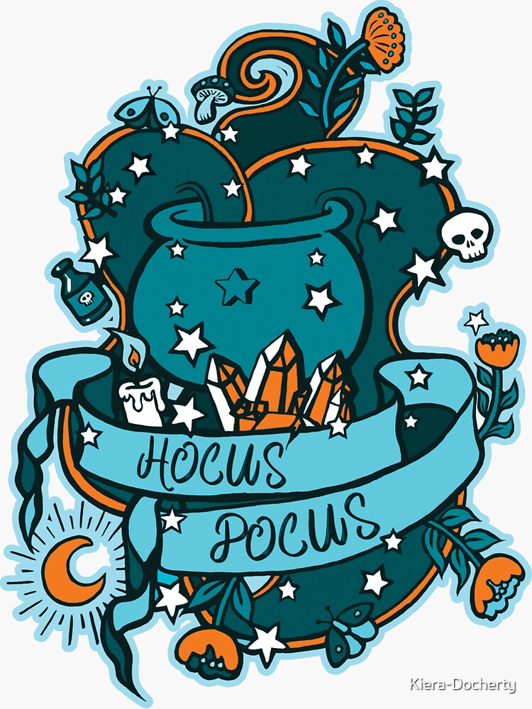 "Hocus Pocus - Blue and Orange" Sticker for Sale by Kiera-Docherty ...