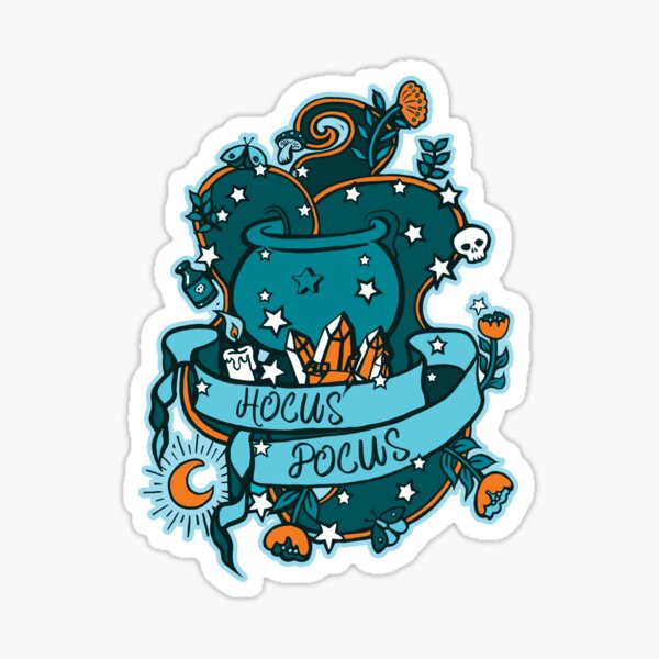 "Hocus Pocus - Blue and Orange" Sticker for Sale by Kiera-Docherty ...