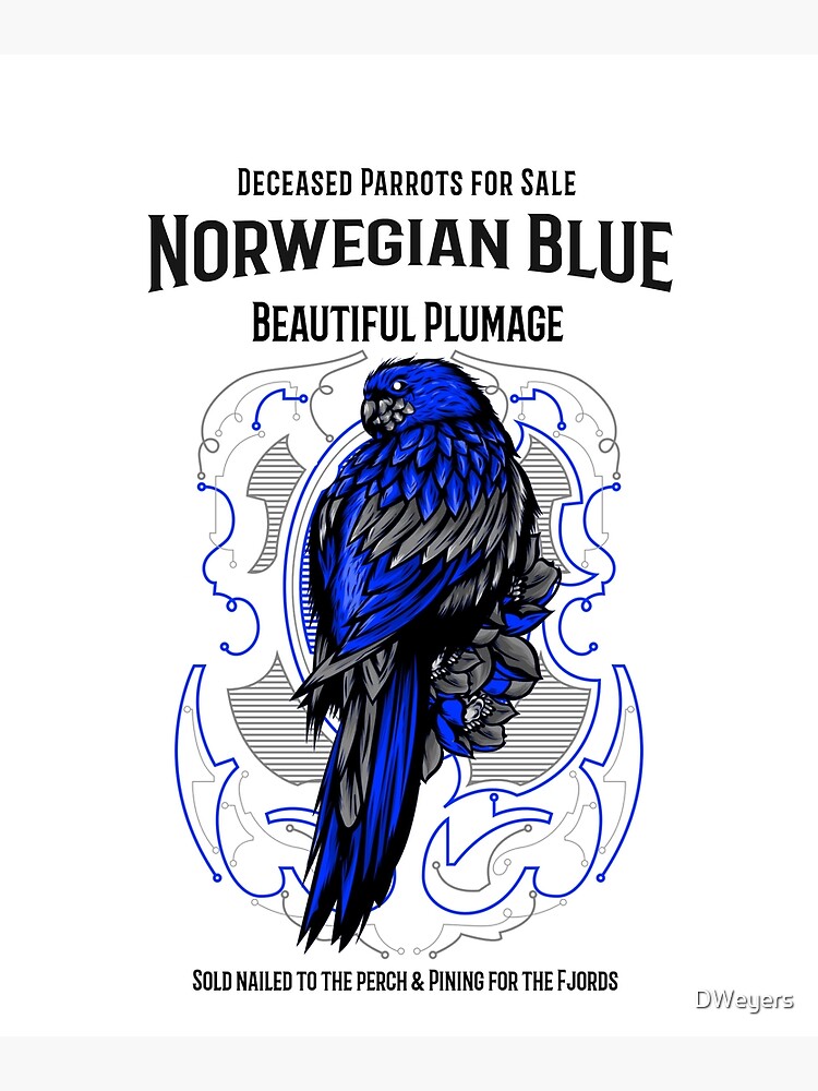 "Norwegian Blue Parrot" Poster for Sale by DWeyers | Redbubble