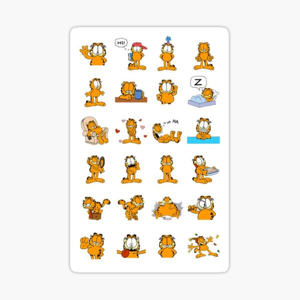 "Garfield" Sticker for Sale by MoshiDoshi | Redbubble