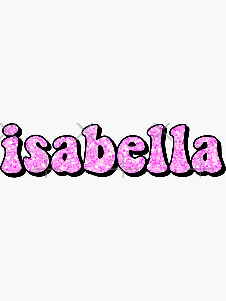 "aesthetic hot pink glitter isabella name" Sticker for Sale by ...