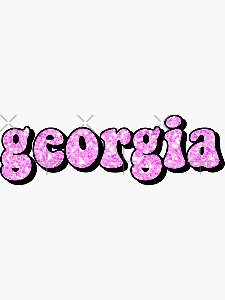 "aesthetic hot pink glitter georgia name" Sticker by STAR10008 | Redbubble