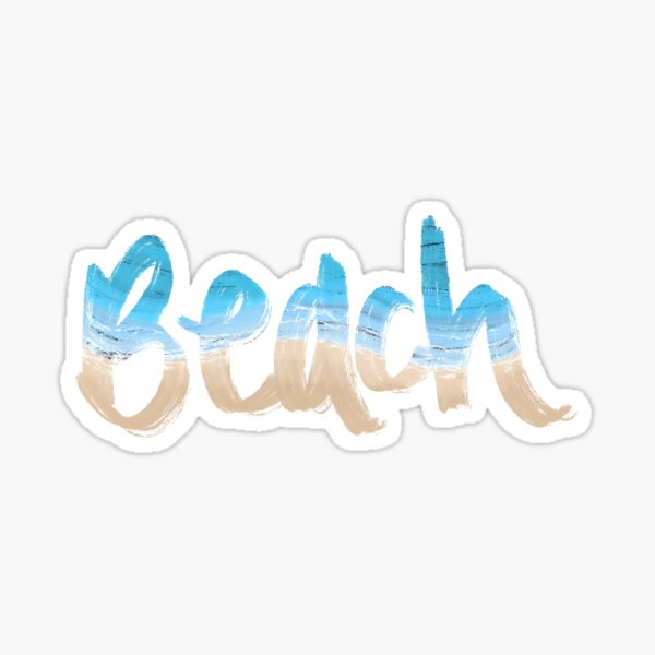 "beach painted beach letters" Sticker for Sale by LKATT | Redbubble