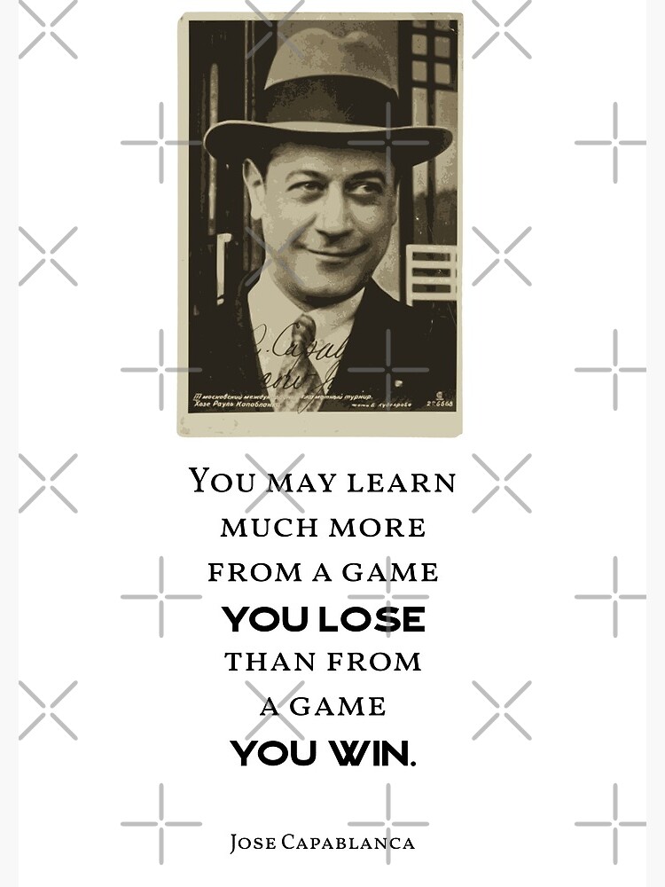 "Jose Capablanca Chess Quote" Spiral Notebook for Sale by shakmati ...