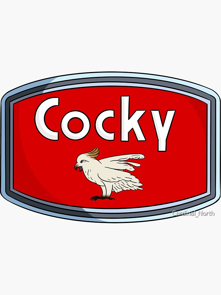 "Booth's 'Cocky' Belt Buckle" Sticker for Sale by ApMc | Redbubble
