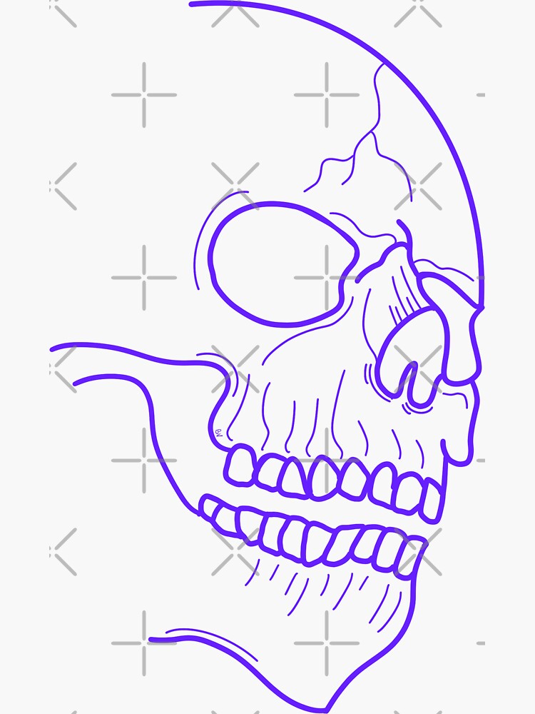 "Purple skull" Sticker by BV-creas | Redbubble