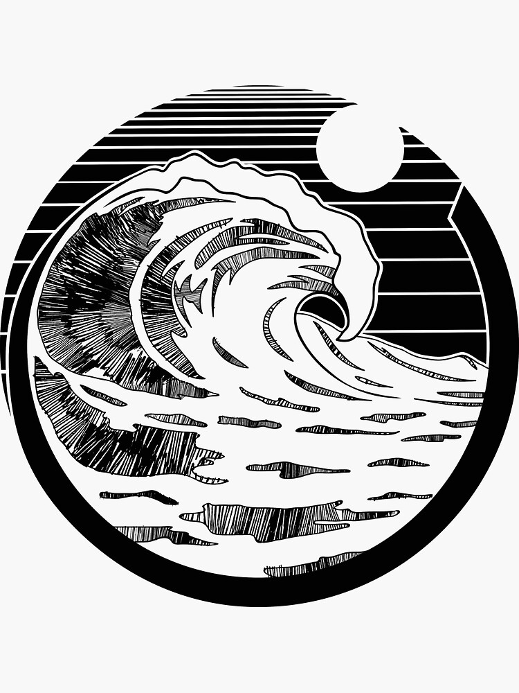 "Wave Circle" Sticker for Sale by jdryart | Redbubble