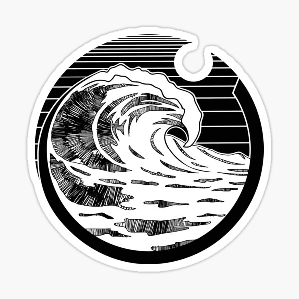 "Wave Circle" Sticker for Sale by jdryart | Redbubble