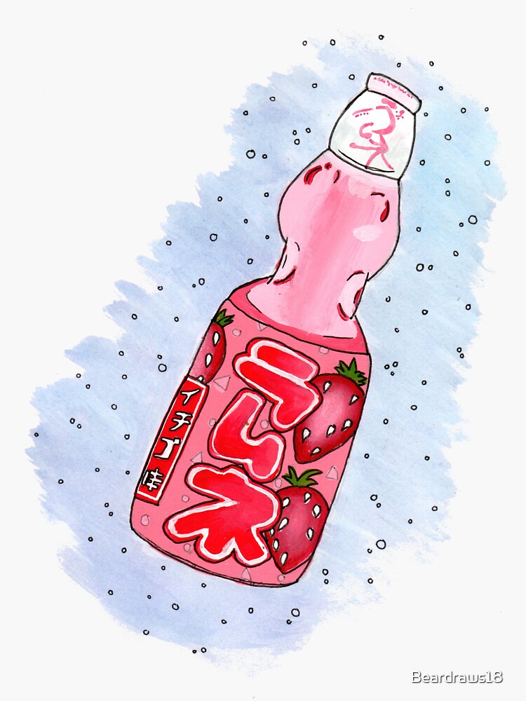 "Strawberry ramune bottle fan-art" Sticker for Sale by Beardraws18 ...