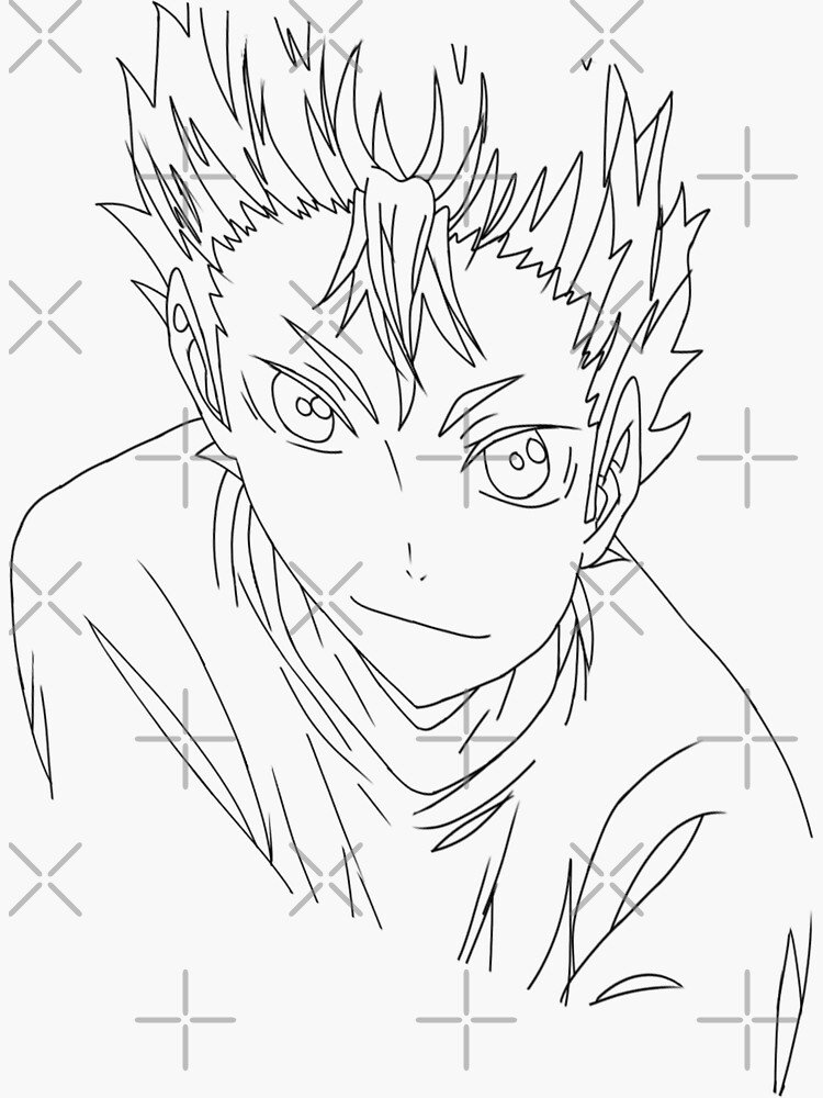 Haikyuu Nishinoya Line Drawing Sticker For Sale By Hannieluxy