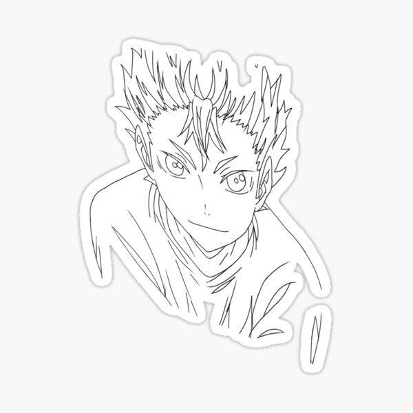 Haikyuu Nishinoya Line Drawing Sticker For Sale By Hannieluxy